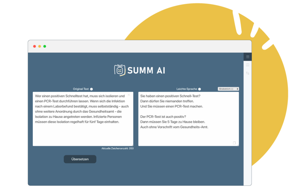 About the tool - SUMM AI: Das KI-Tool für Leichte Sprache